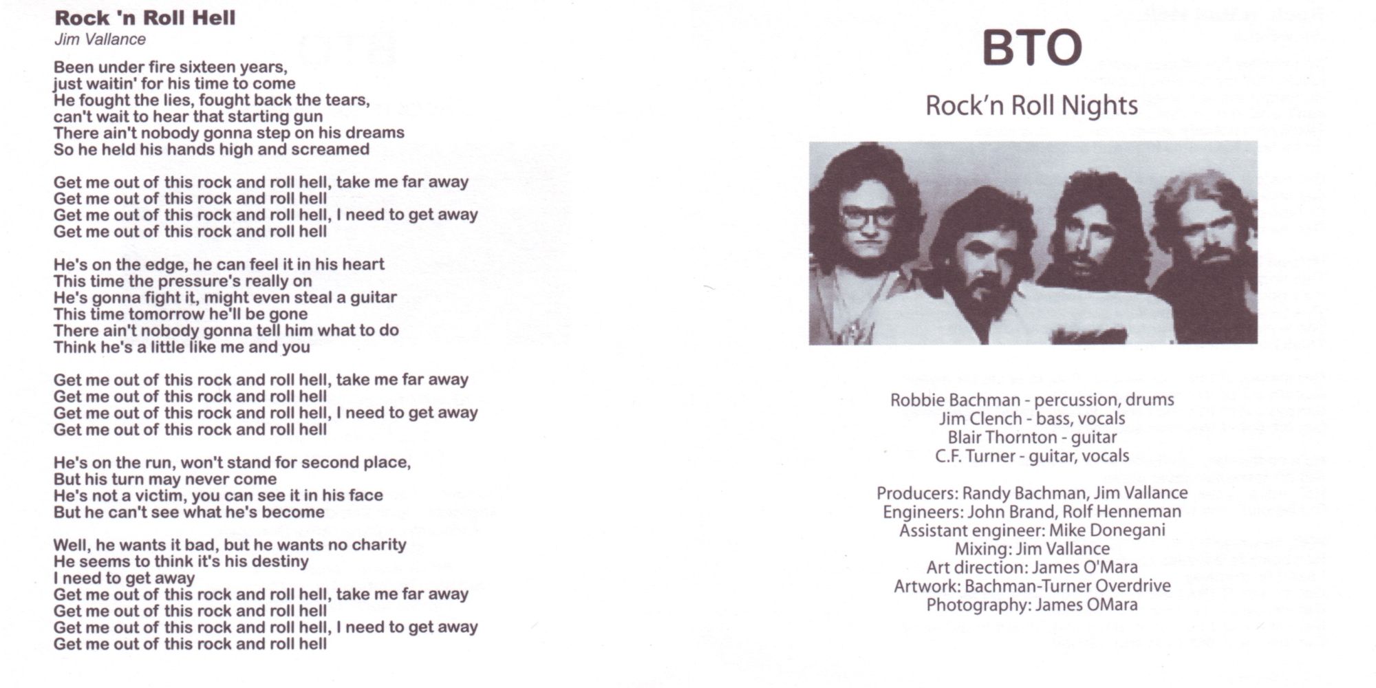 B.T.O. альбом Rock N' Roll Nights (1979)